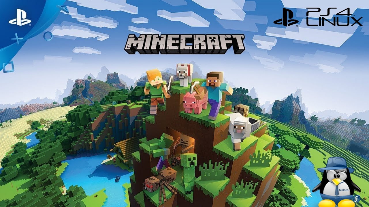 Minecraft on PS4 Linux Fedora 32 Tron Edition - YouTube
