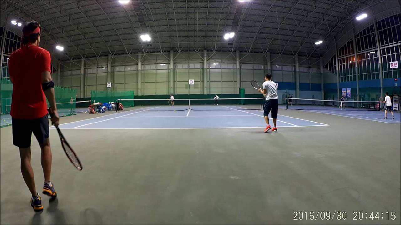 [Tennis] A two handed volley & stroke player's game 2016-09-30 - YouTube