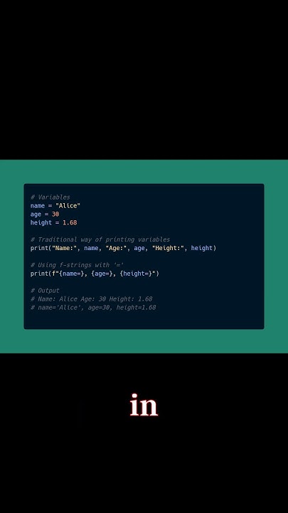 Python Trick: Using f-Strings with = for Easy and Readable Debugging - YouTube