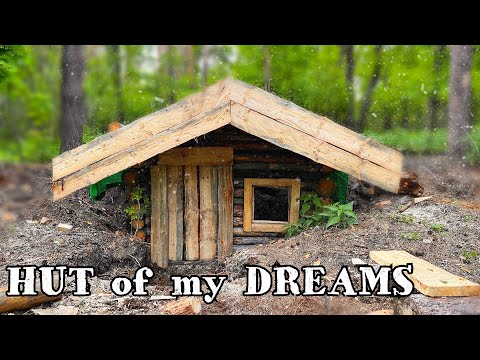 HUT of my DREAMS: building a house in the forest from dead wood ...