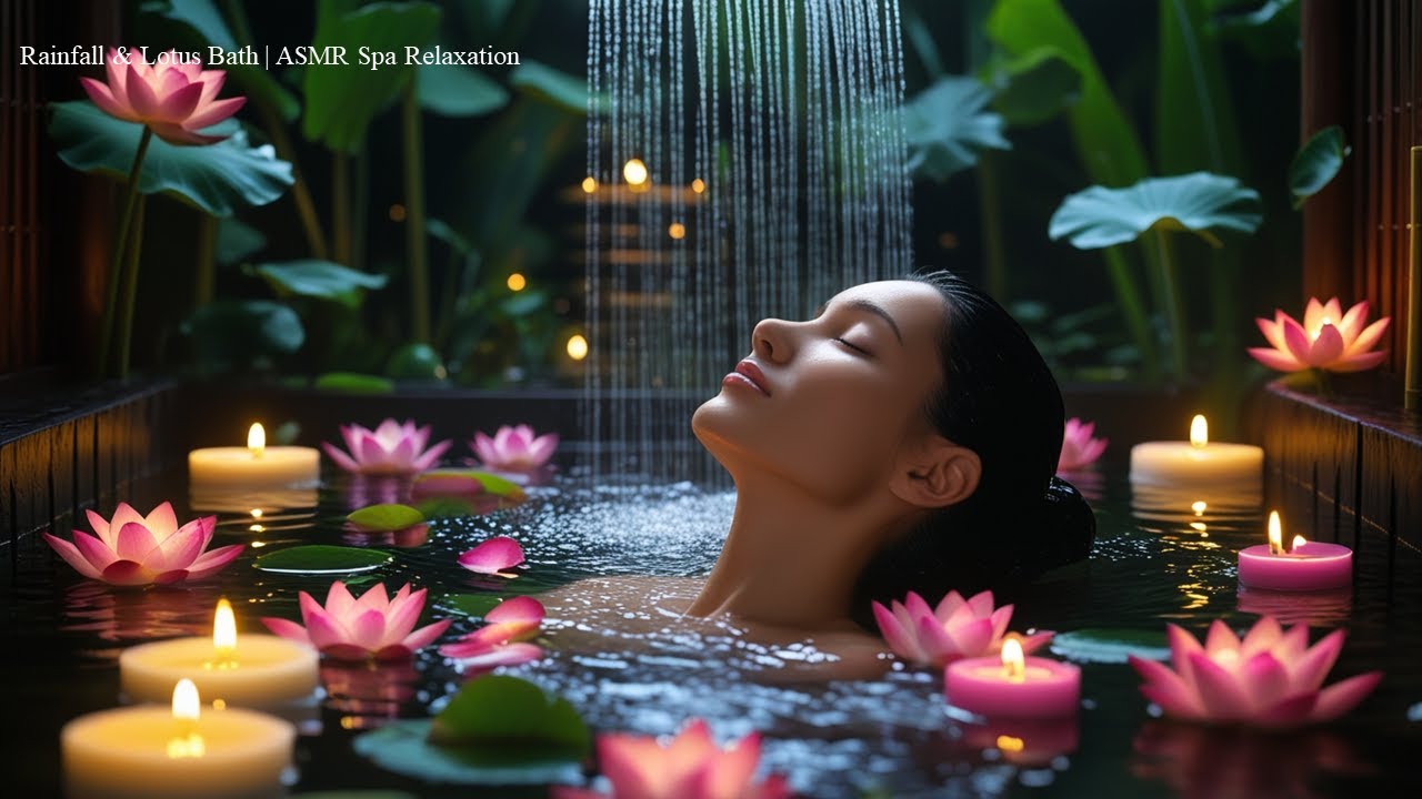 Rainfall & Lotus Bath | ASMR Spa Relaxation - YouTube