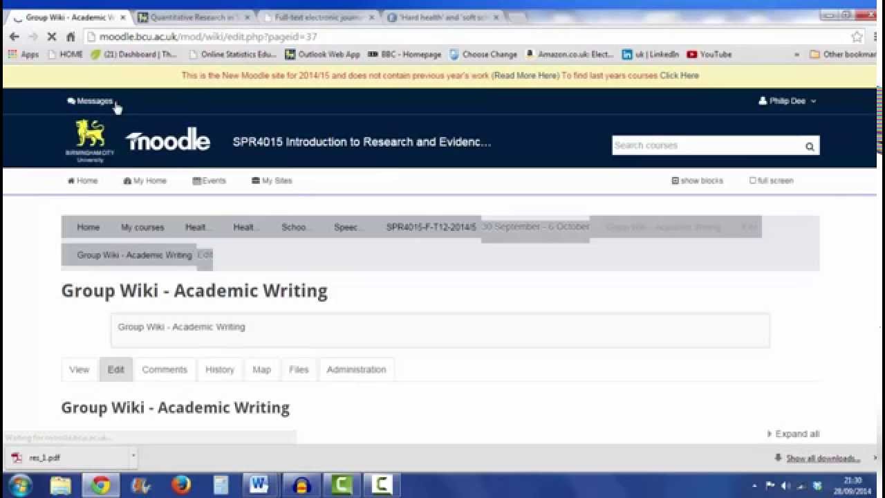 Editing wikis on Moodle - YouTube