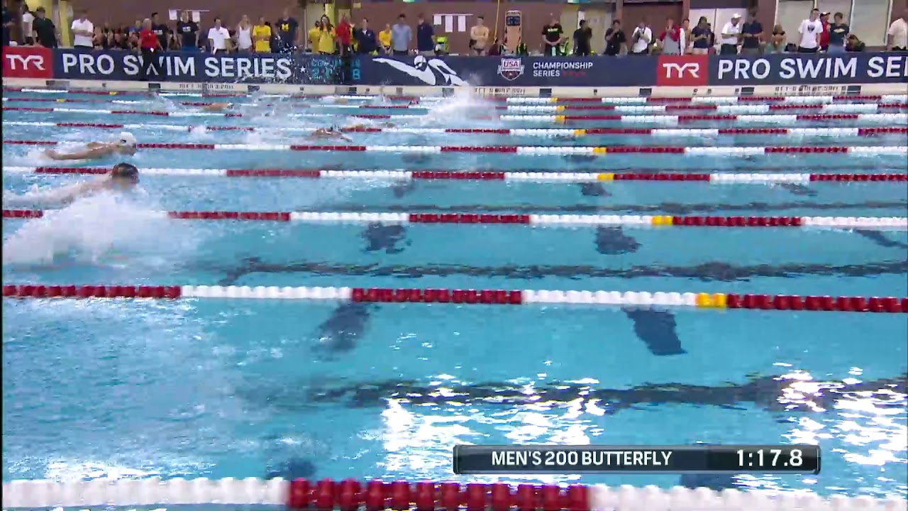 Men’s 200m Fly B Final | 2018 TYR Pro Swim Series - Columbus - YouTube