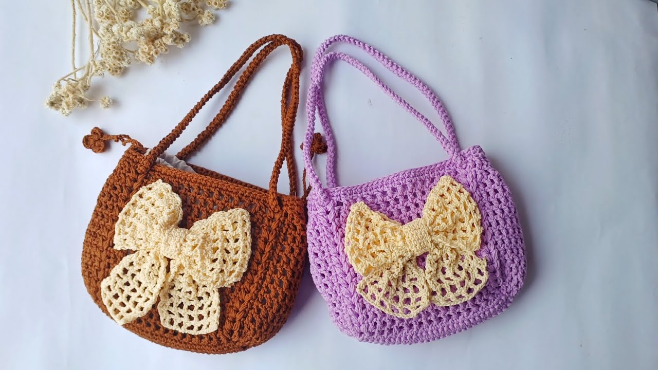 tutorial tas rajut pemula /crochet bag tutorial / diy - YouTube