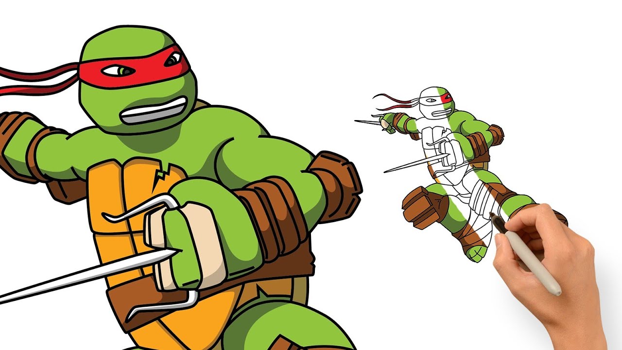 How To Draw Tmnt Raphael | Tmnt Drawing Tutorial | Teenage Mutant Ninja ...