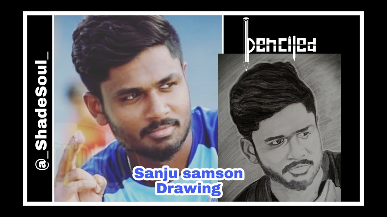 Sanju samson latest pencil drawing - YouTube