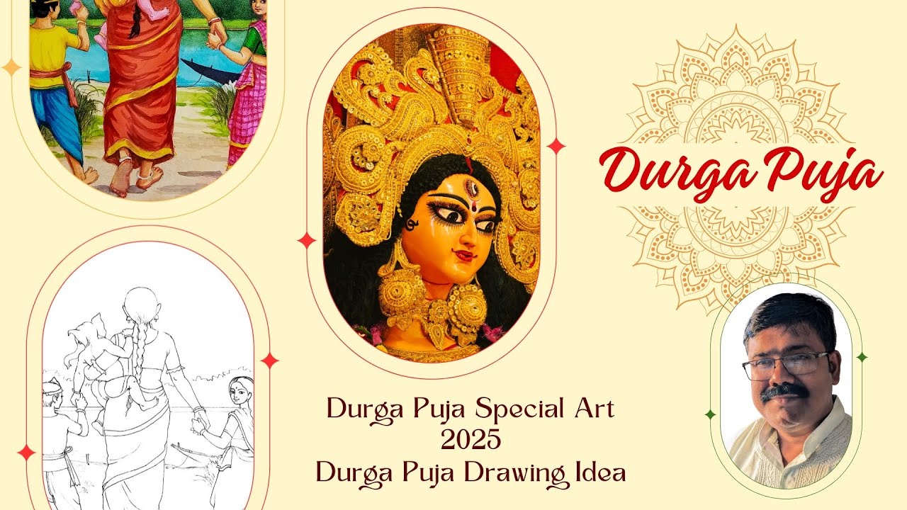 Durga Puja Drawing | Easy & Beautiful Maa Durga Sketch Step by Step ...