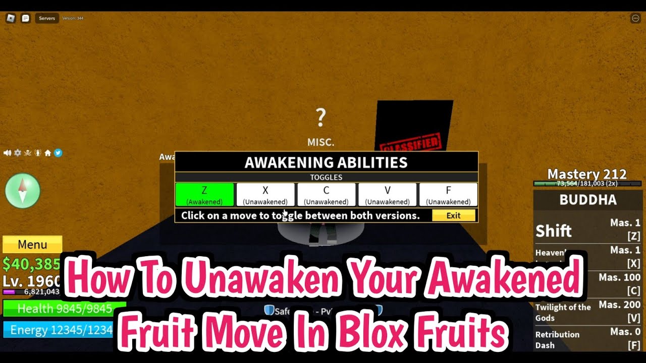 How To Unawaken Your Awakened Fruit Move In Blox Fruits - YouTube