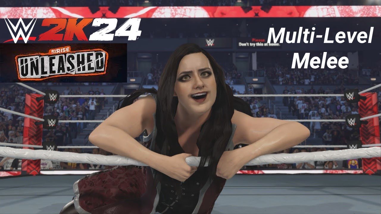 WWE 2K24 I MyRISE I Unleashed I Multi level Melee - YouTube