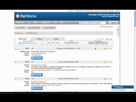 Screen Basics in RefWorks - YouTube