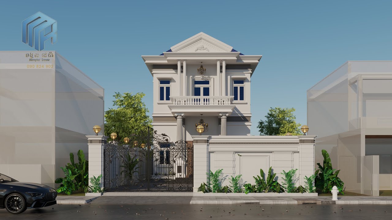 KHMER HOUSE Classic Villa ផ្ទះវីឡាខ្មែរ ទំហំ 8mX17.5m ចង់បានប្លង់ ...