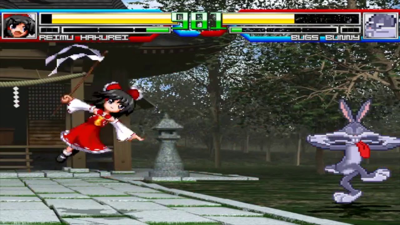 NICK54222 MUGEN: Reimu Hakurei (me) VS Bugs Bunny - YouTube