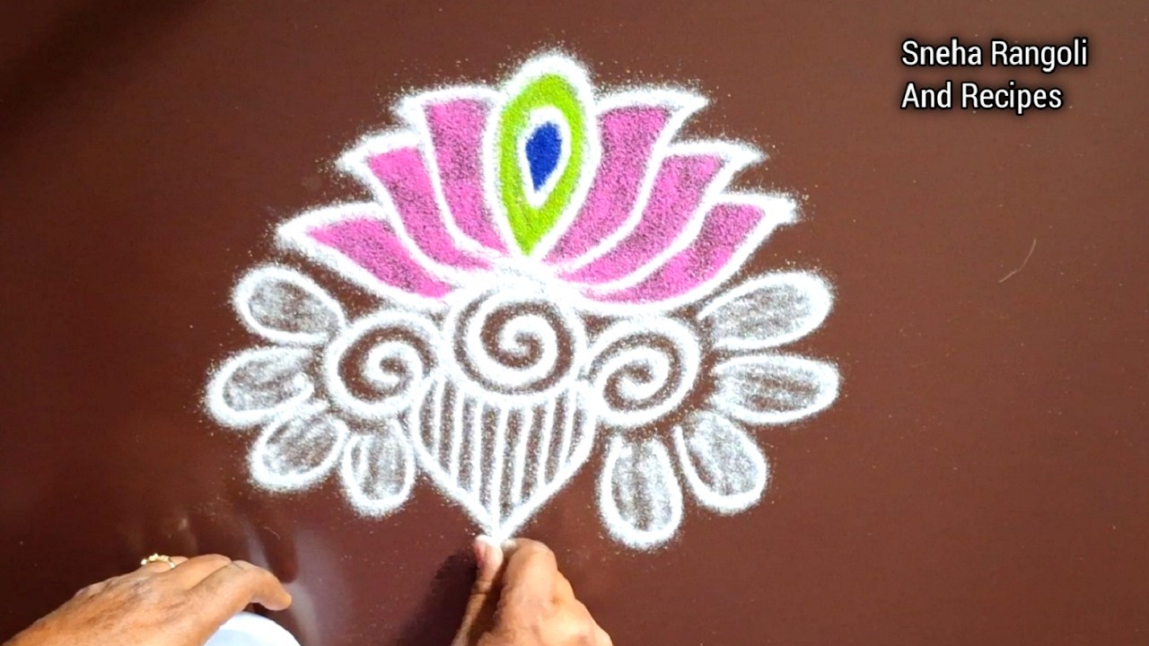 🌸Simple Lotus Rangoli Designs | Simple Lotus Rangoli 2025 - YouTube