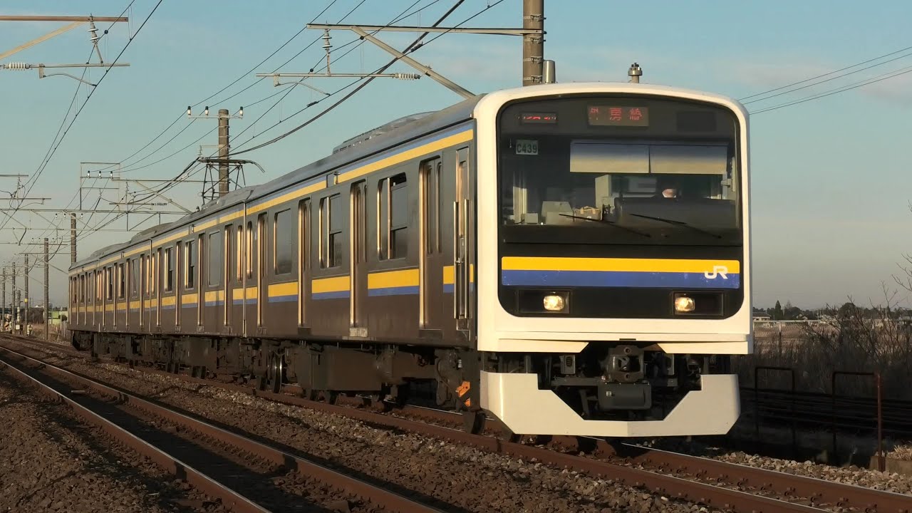 209系2100番台 千マリC439編成 本納～新茂原通過【4K】 - YouTube
