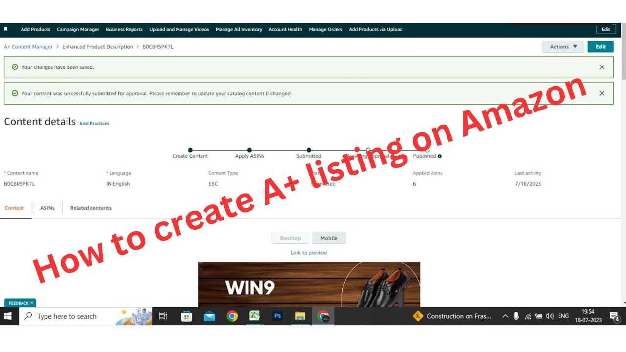 A+ listing kaise kre Amazon seller Portal pr, How to create A+ listing ...