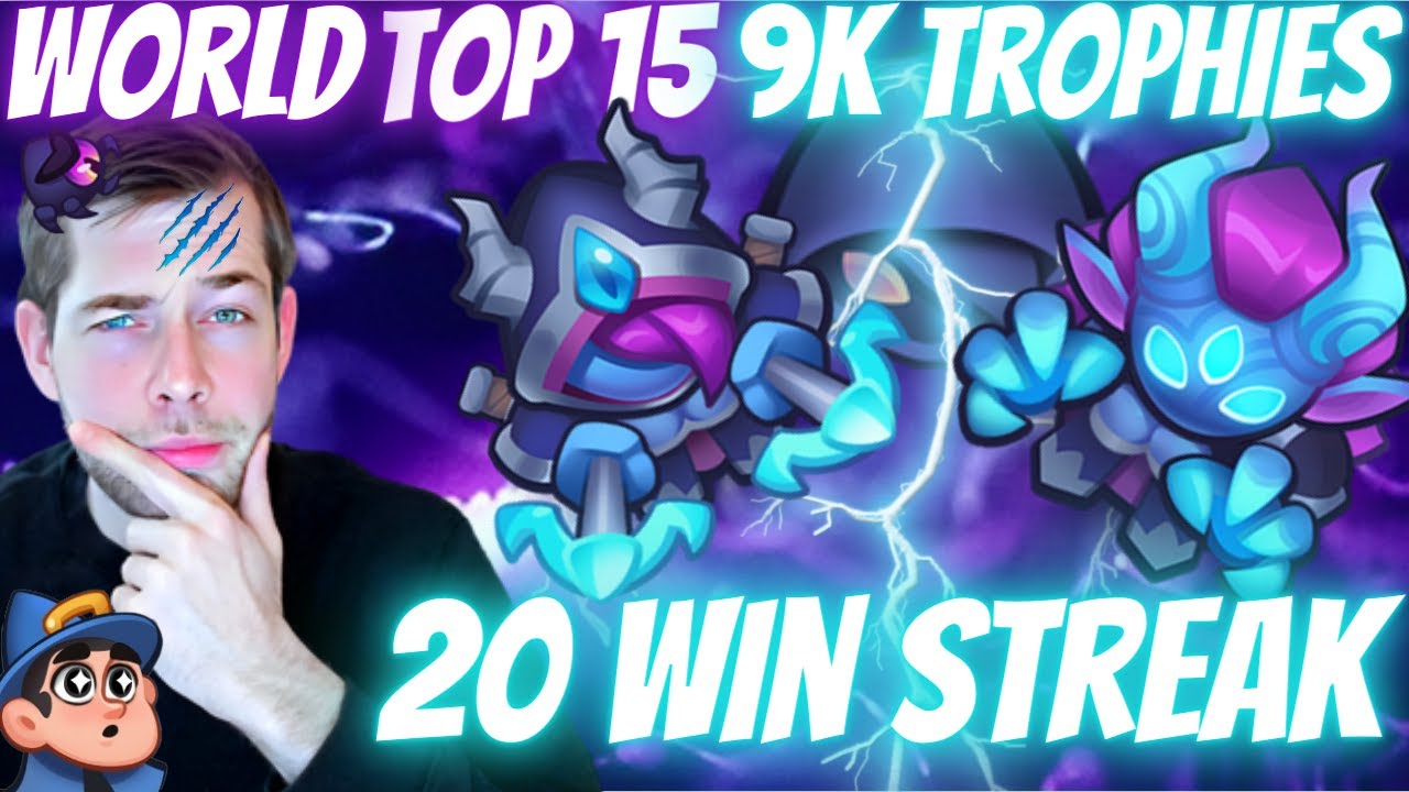Reaching 9K Trophies with 20 WIN Streak in TOP 15 META | Rush Royale ...