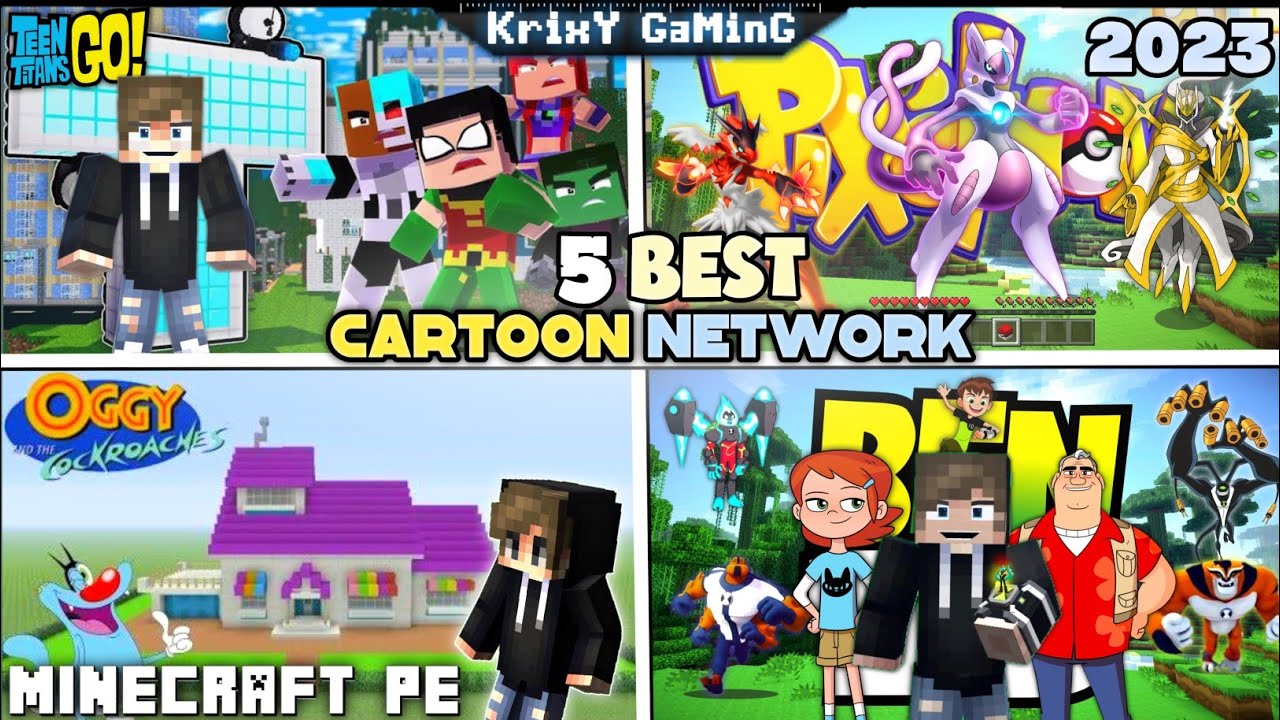 5 BEST CARTOON NETWORK MODS FOR MINECRAFT PE | TOP 5 CARTOON MODS FOR ...