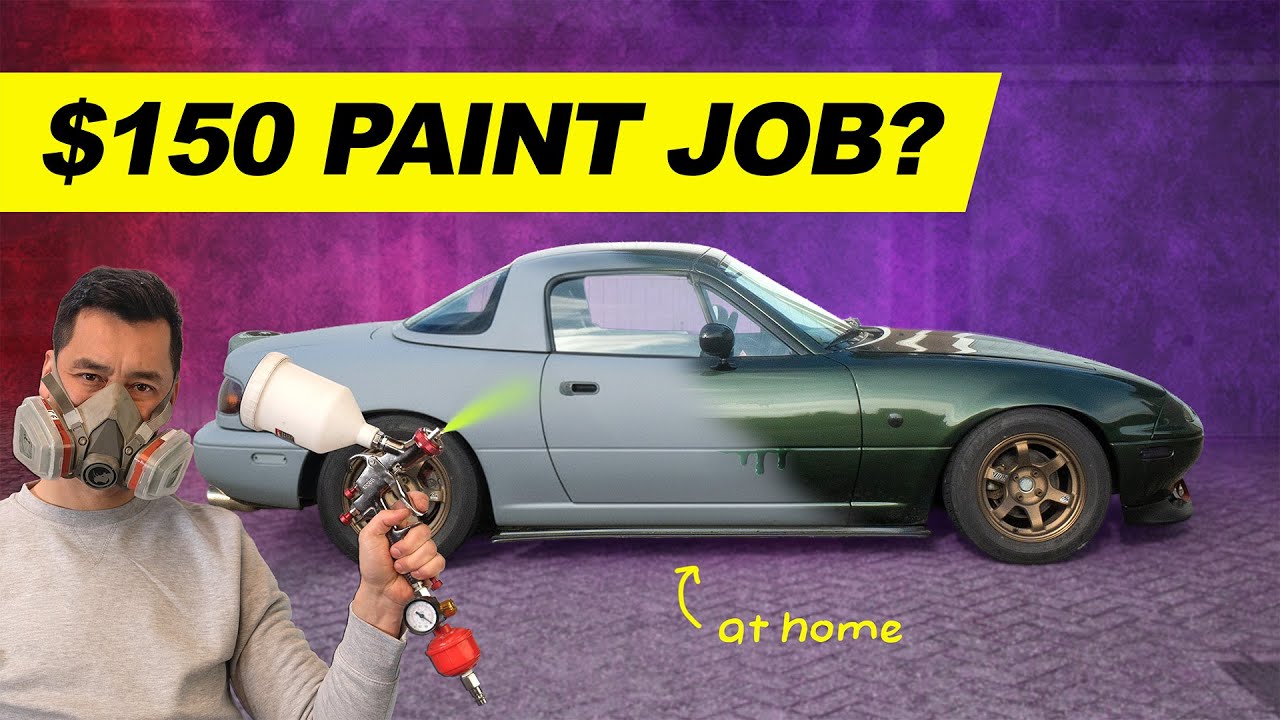 We Painted Our Miata at Home • on a $150 Budget, Garage Spray - YouTube