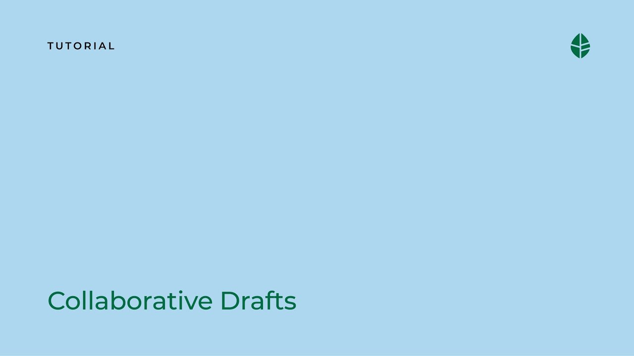 Tutorial | Collaborative drafts - YouTube