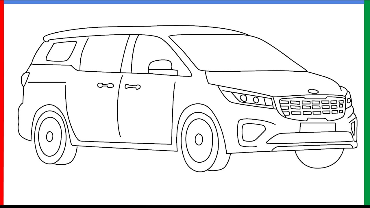 How to draw Kia Carnival step by step for beginners - YouTube