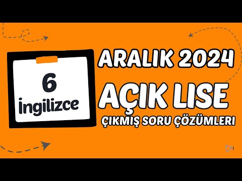Açık Lise Çıkmış Sorular - Aralık 2024 - İngilizce 6