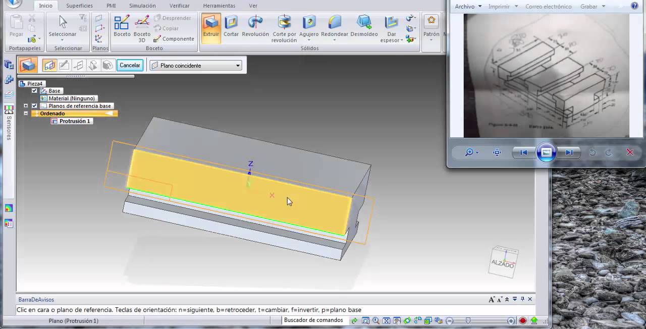 Dibujo Electromecánico-Cómo hacer una pieza en solid Edge ST7 con cotas (Figura 2) - YouTube
