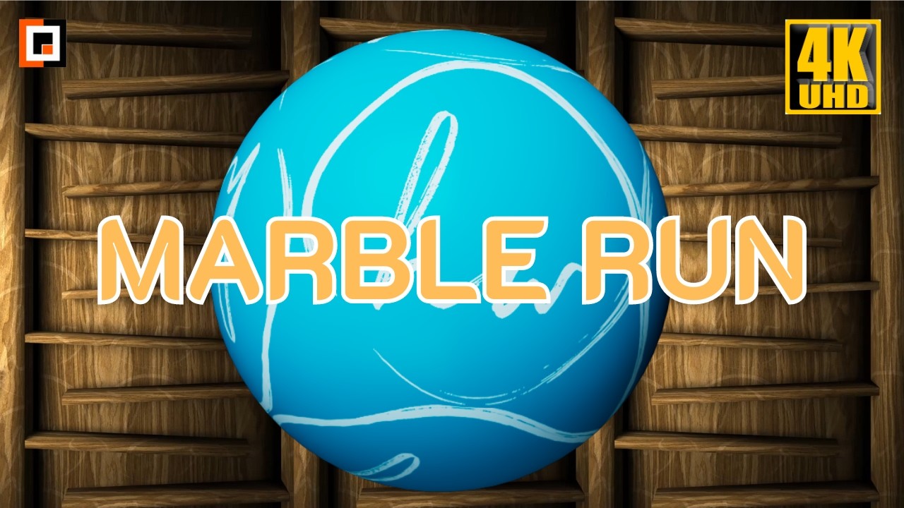 Sky Blue Marbles run in a Wooden Maze | Free your Mind | 3D Animation ...