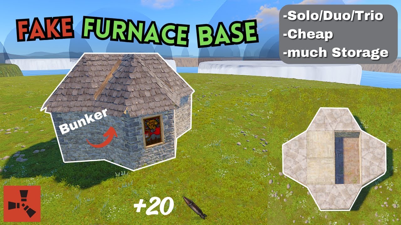 Fake Bunker Furnace Base Solo/Duo/Trio Base Design - Rust - YouTube