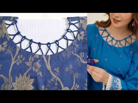 Easy & Stylish Dori Round Neck Design| New latest Neck Design| Neck ...