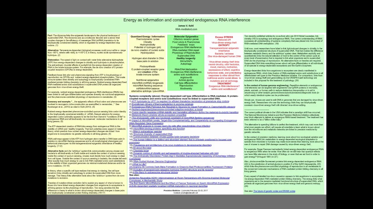 James Kohl-Energy as information and constrained endogenous RNA ...