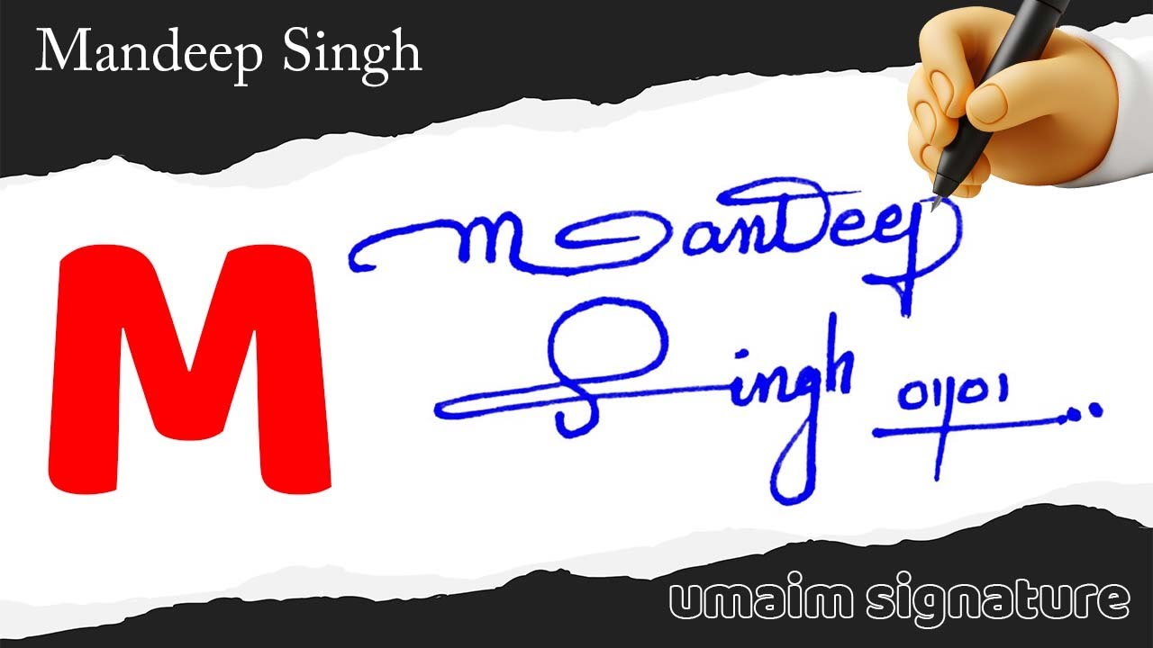 ️ Mandeep Singh Name Signature Request Done | How To Draw Signature | Signature Classes ️ - YouTube