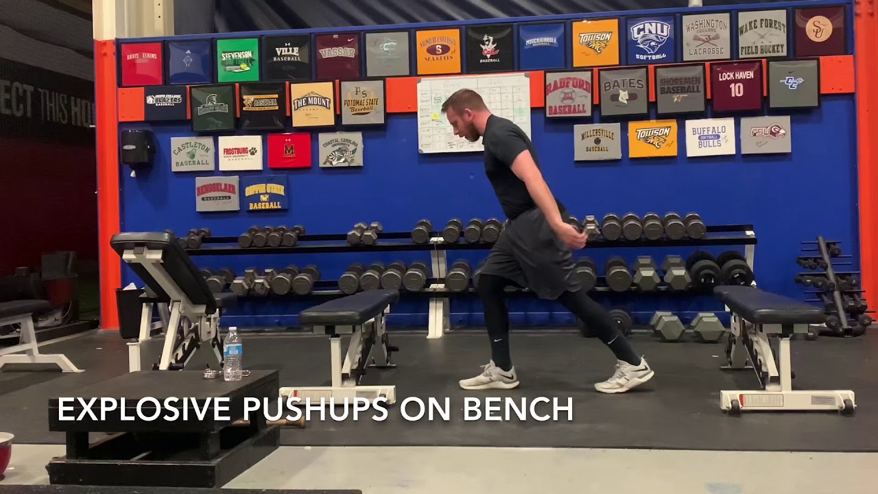 Explosive Push-Ups on Bench - YouTube