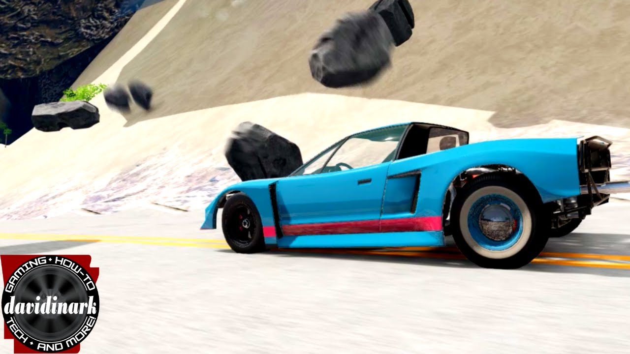 BeamNG Drive - RANDOMIZER Versus ROCK FALL! BeamNg Drive car mods - YouTube
