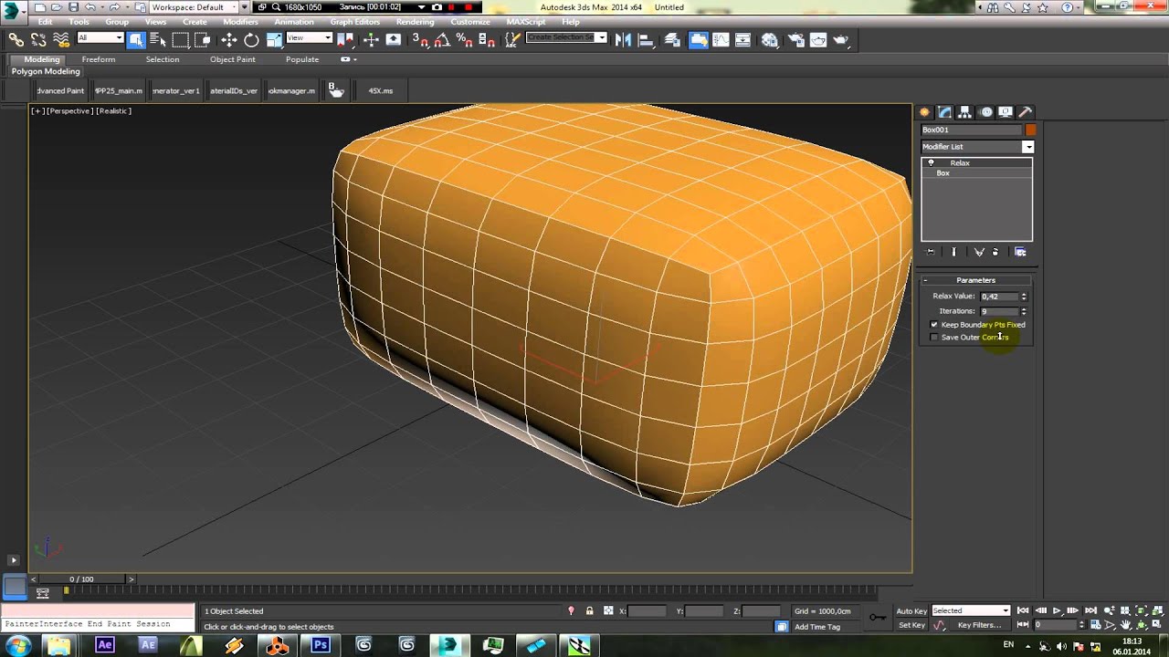 3D max modifiers RELAX модификатор RELAX Di-box - YouTube