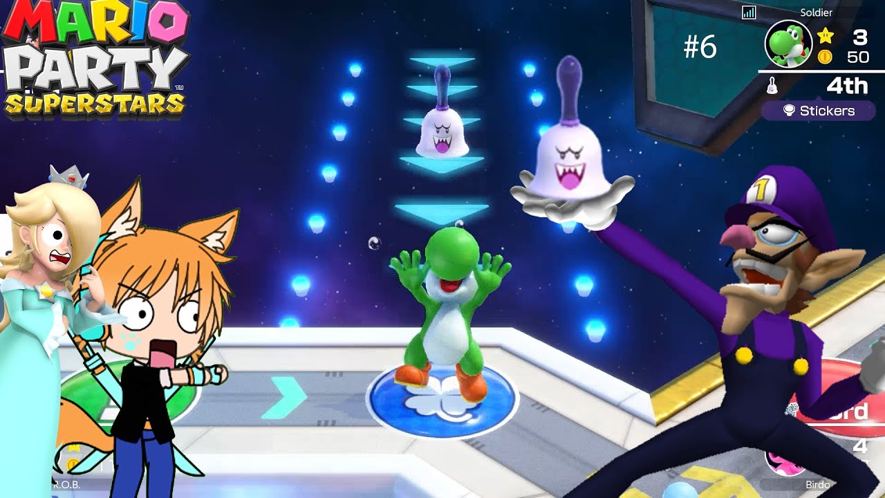 WALUIGI STEALS AND USES MY BOO BELL l Mario Party SuperStar #6 ft R O B ...