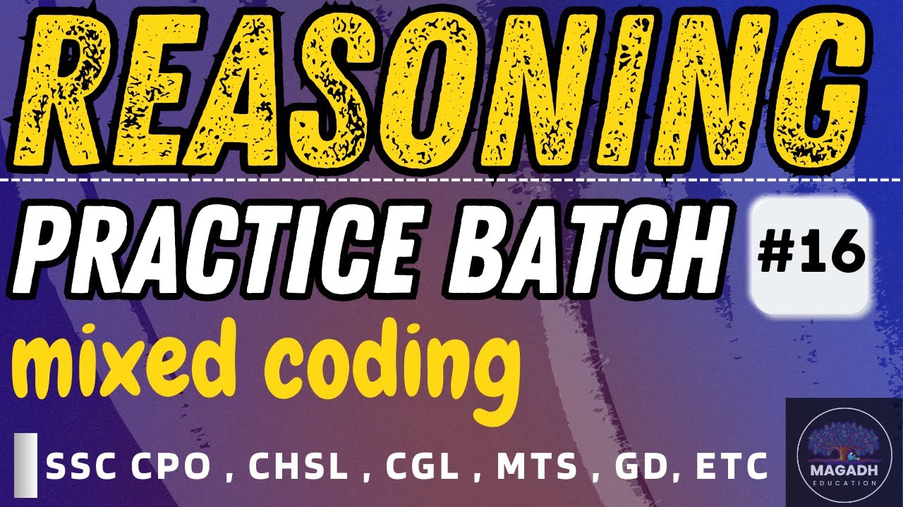 Reasoning : SSC 2024 | Chapterwise Practice | mixed coding - YouTube