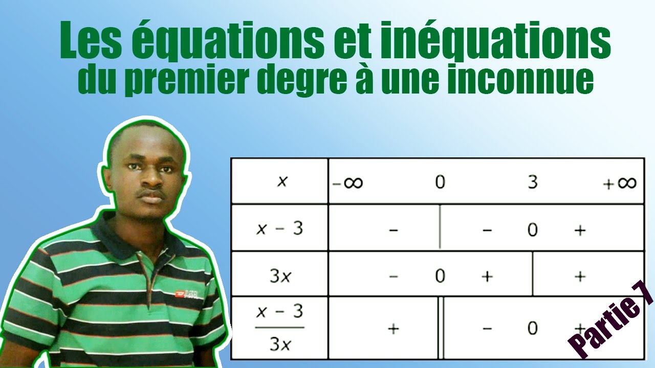 COURS DETAILLE SUR LES EQUATIONS ET INEQUATIONS DU PREMIER DEGRE A UNE ...