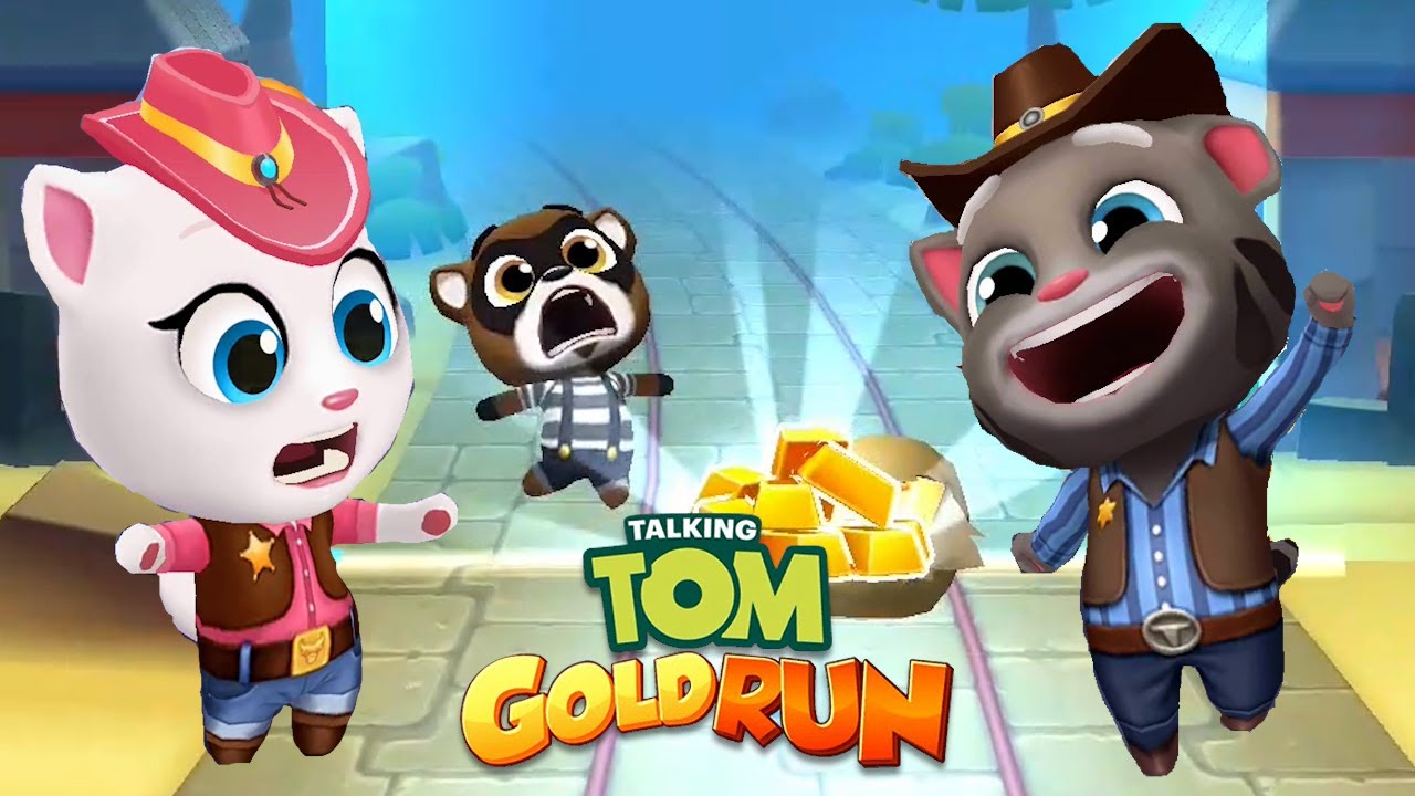 Talking Tom gold run TALKING COWBOY ANGELA VS TALKING COWBOY TOM - YouTube