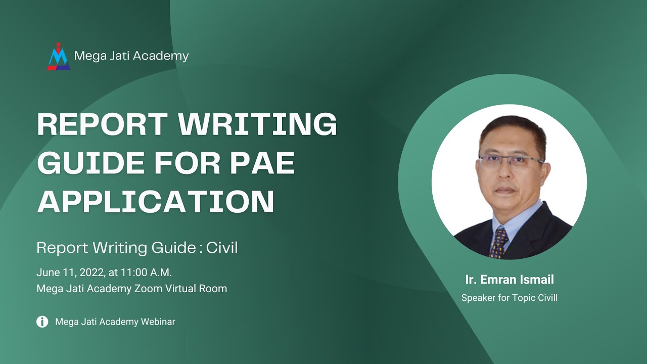 Webinar Report Writing Guide for PAE Application : Civil - YouTube