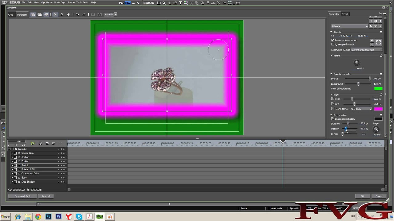 Edius 7 Окно Layouter - YouTube