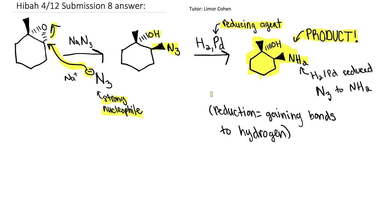 Opening epoxide with N3, then reduction - YouTube