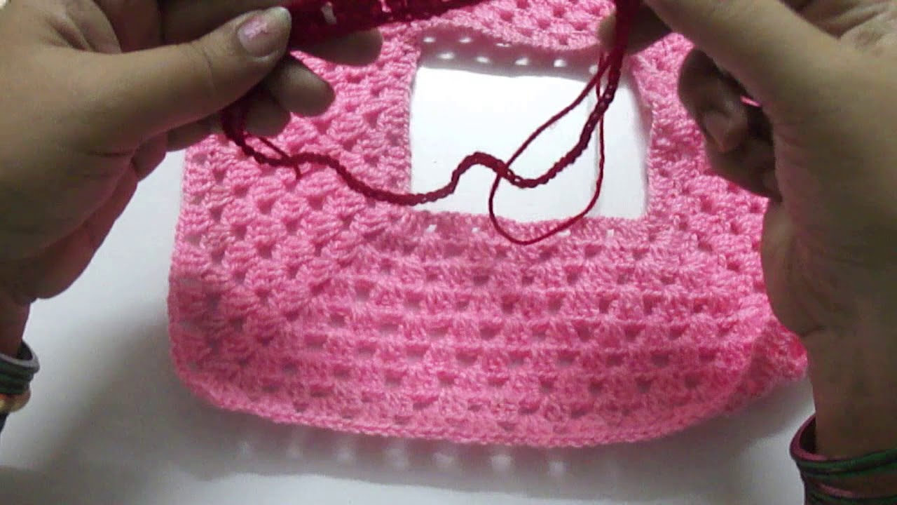 SQUARE NECK FOR CROCHET FROCK - YouTube