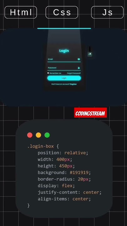 Design a beautiful login form using HTML CSS JavaScript only #learnhtml5andcss3 #webdevelopment ...