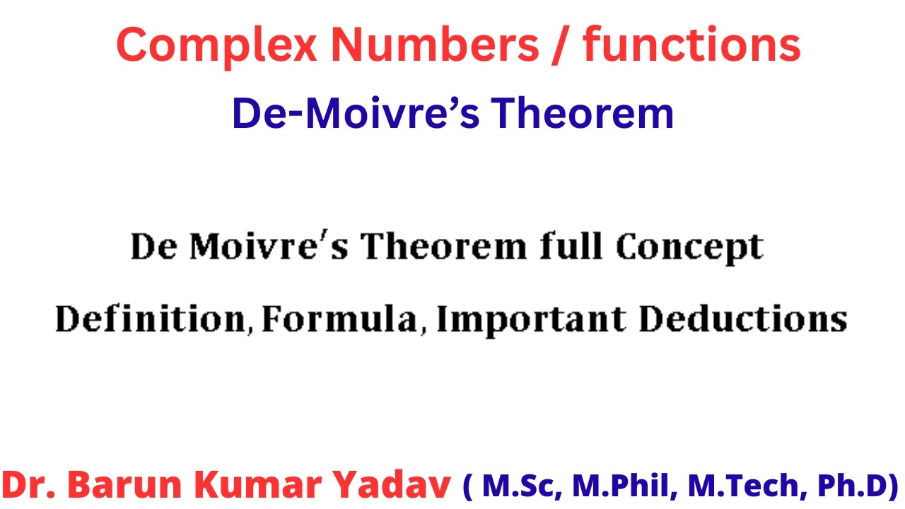 De Moivre’s Theorem Complete Explained | Formula, Important Deductions ...