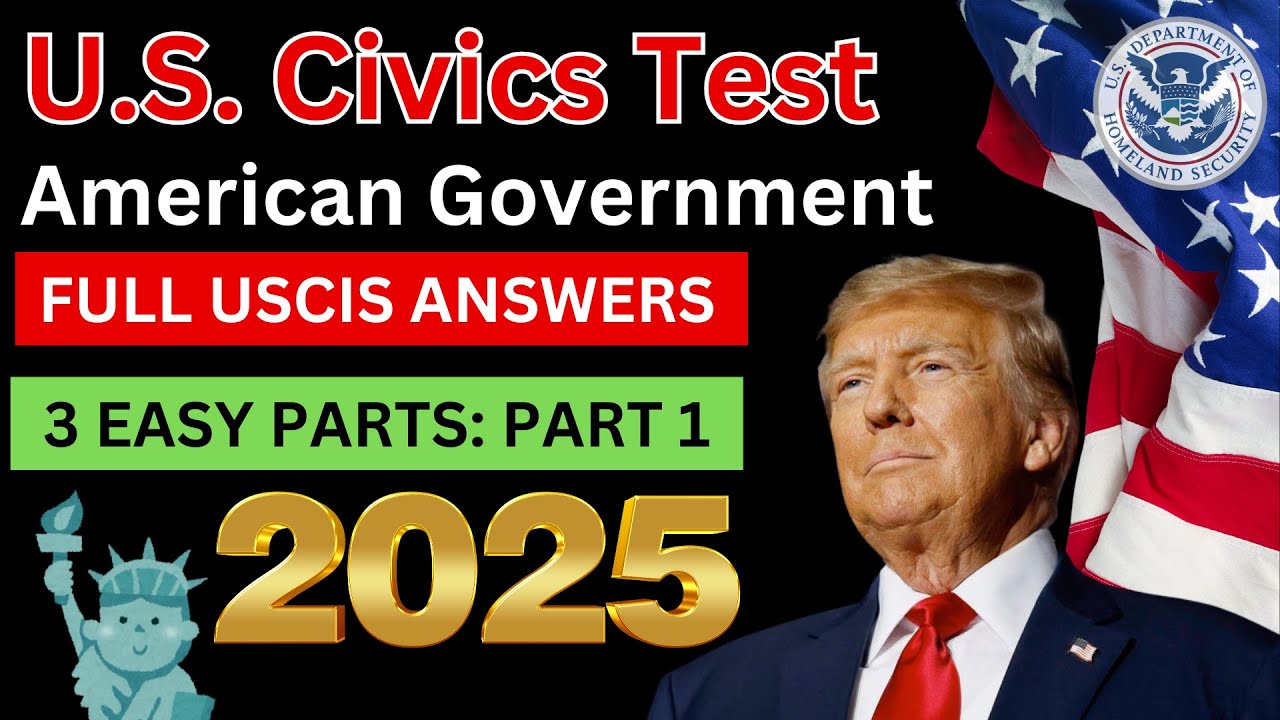 US Citizenship Quiz PART 1: American Government | 100 Civics Test ...