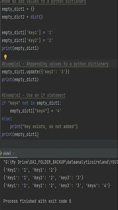 How To Add Values to a Python Dictionary - YouTube