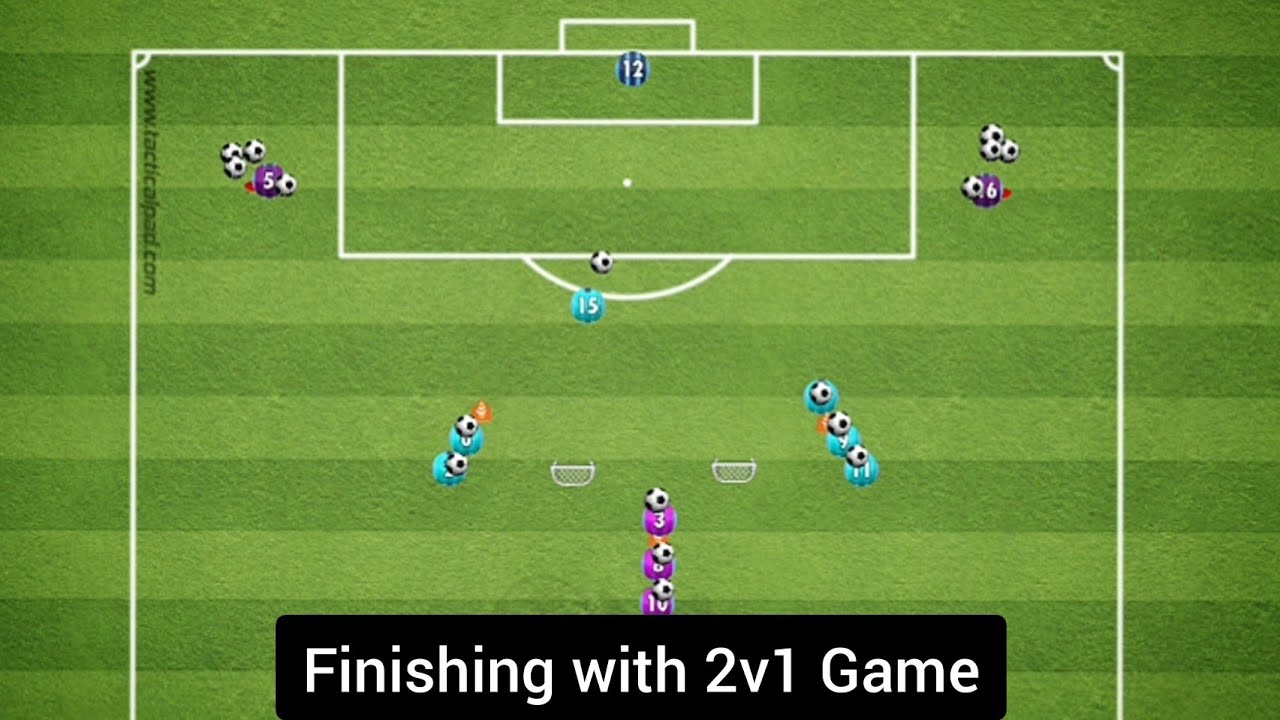 Soccer Training: Finishing Drill with 2v1 game - YouTube