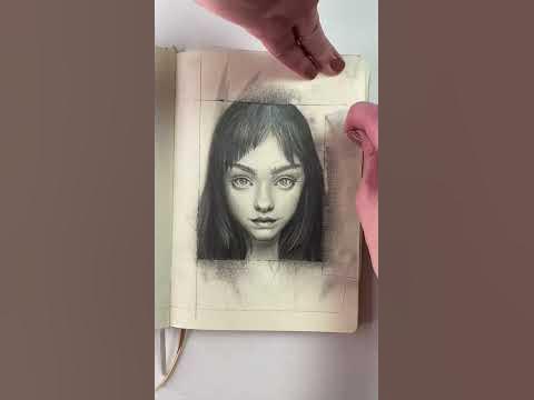 Портрет карандашом и графитовой пудрой - YouTube