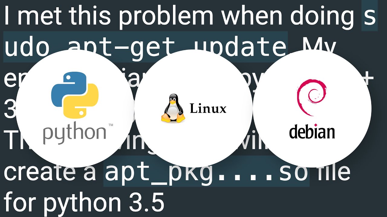 Python Dev Installation Error Importerror No Module Named Aptpkg Youtube