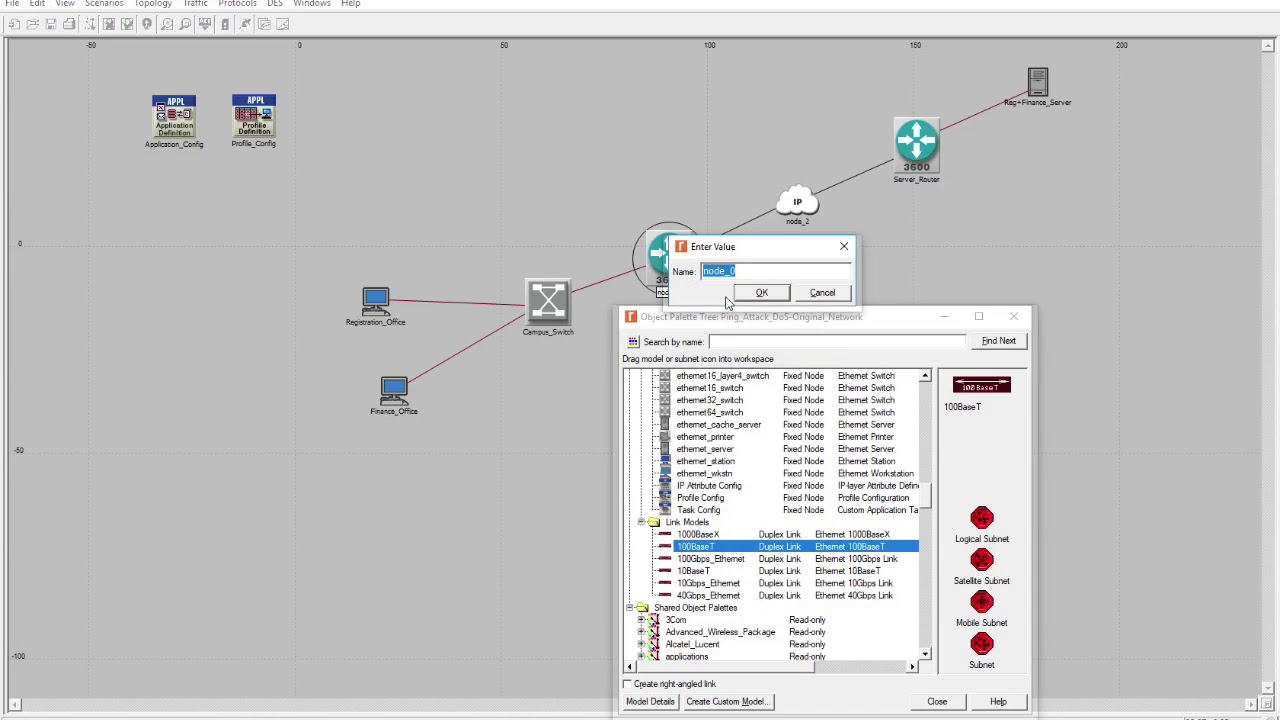 Ping of Death DoS Attack simulated in Riverbed (OPNET) modeler - YouTube